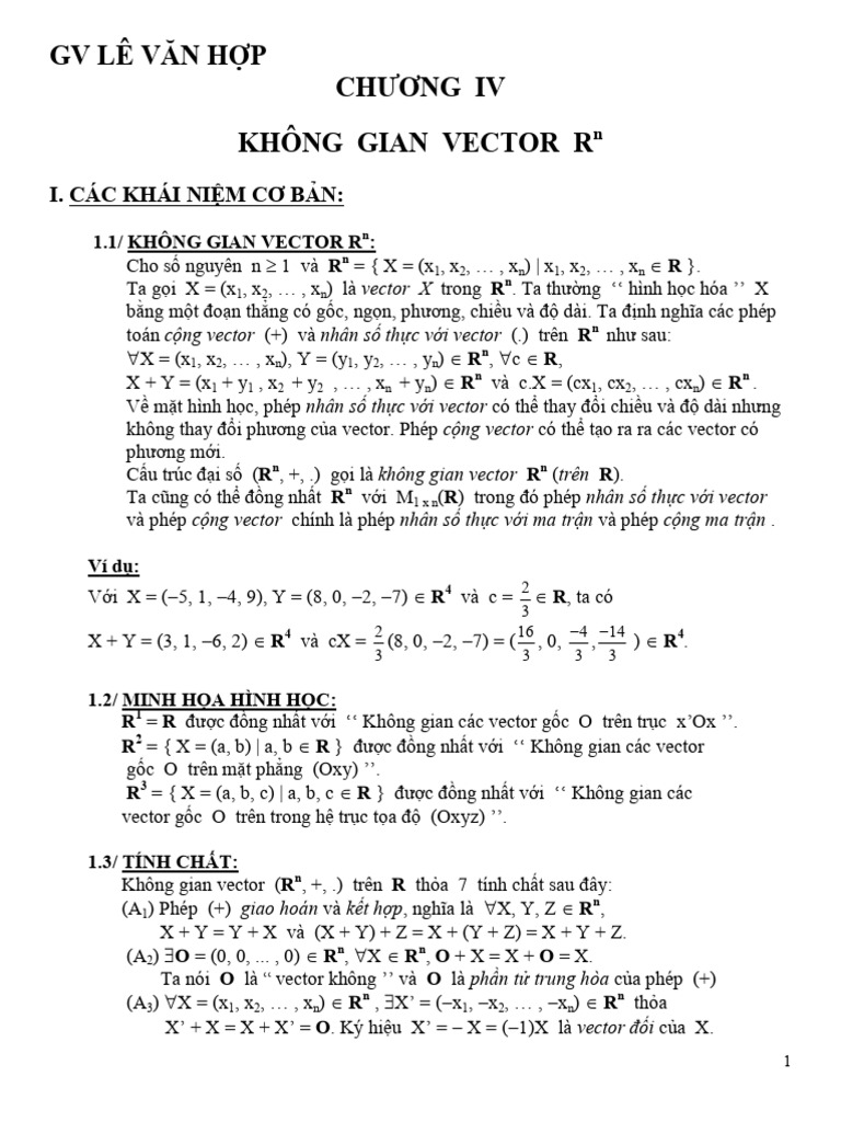 Dai-So-B1 - Le-Van-Hop - 4.khong-Gian-Vector-Rn - (Cuuduongthancong - Com) | PDF