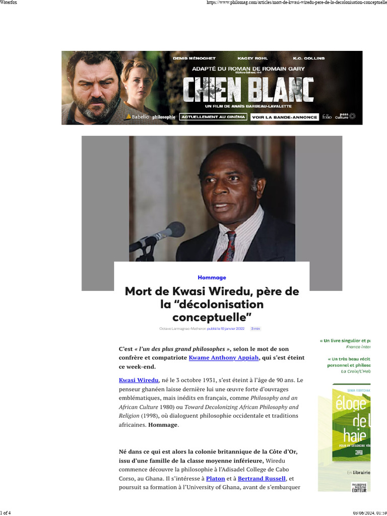 Hommage à Kwasi Wiredu, penseur africain | PDF | Ghana | Vérité