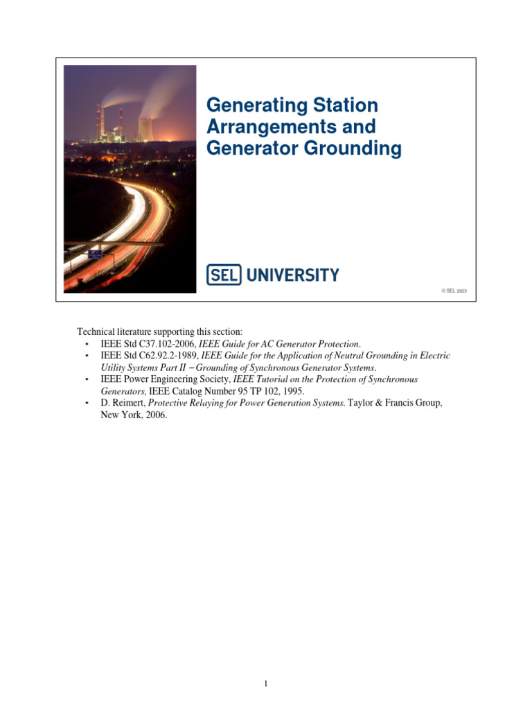 Generator Grounding and Arrangements Guide | PDF | Transformer | Resistor