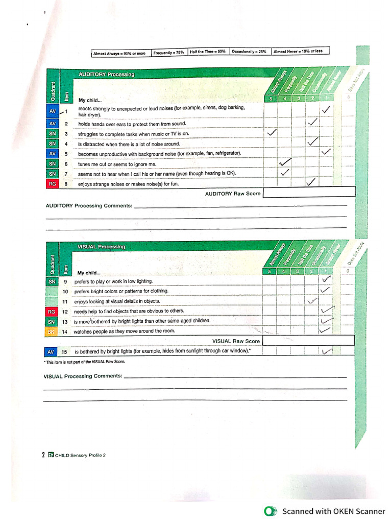 Child Sensory Profile | PDF
