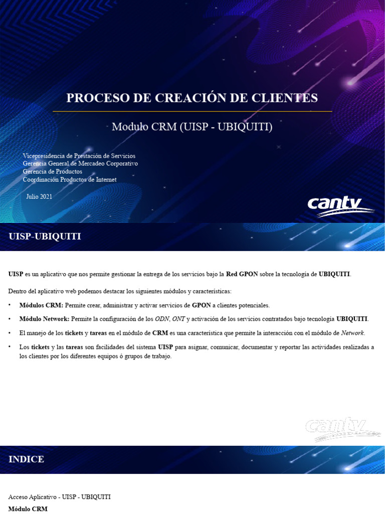 Proceso de Creación de Clientes - Modulo CRM (UISP-UBIQUITI) 300721 ...
