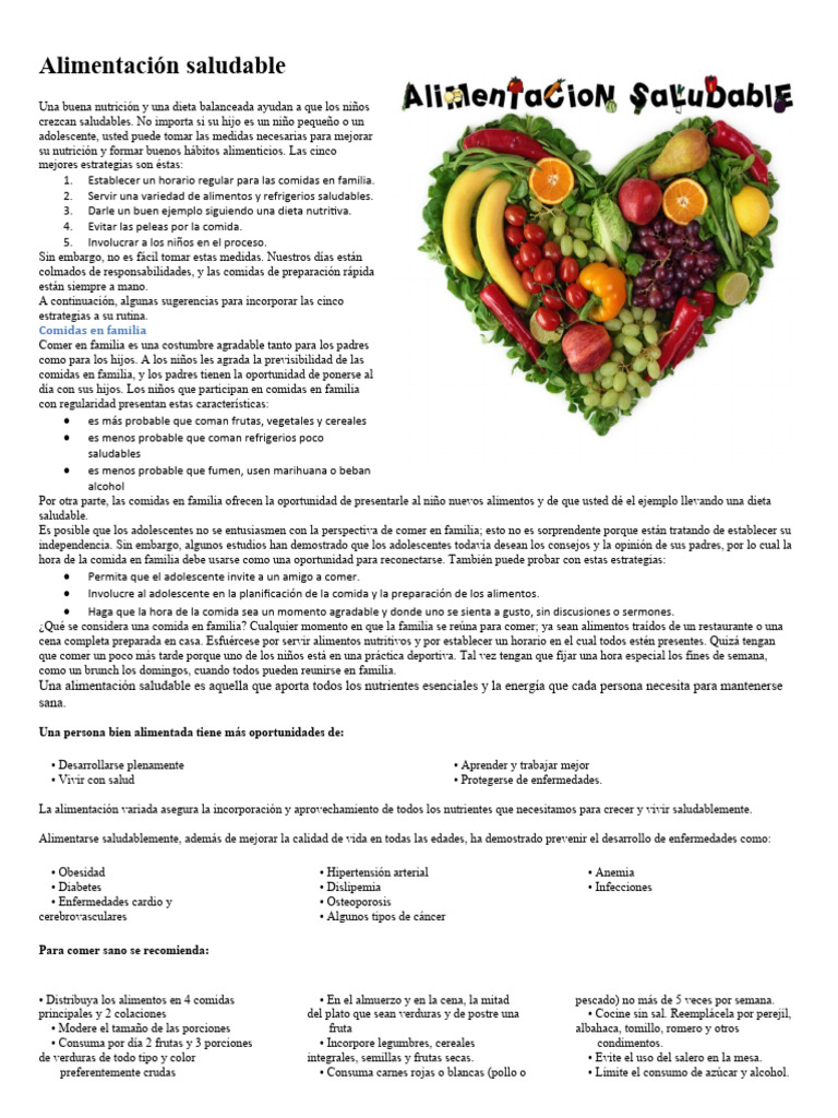 Alimentación saludable | PDF | Alimentos | Dieta