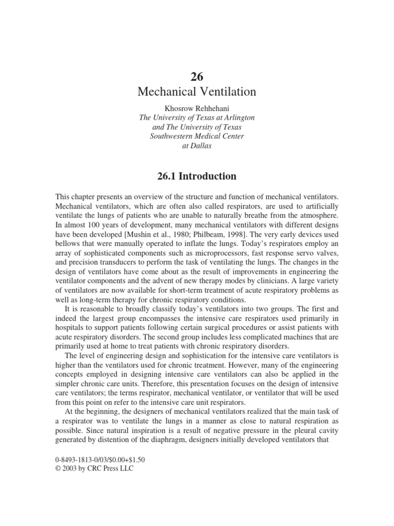 Mechanical Ventilation | PDF | Breathing | Respiratory System