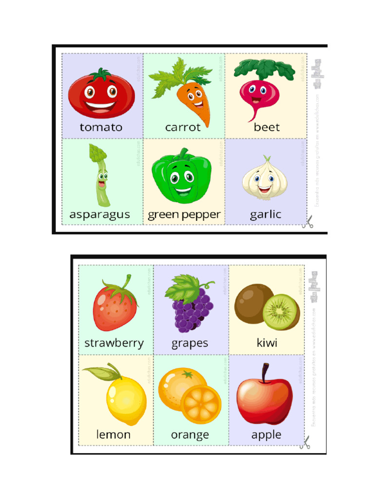 Flash Cards Frutas | PDF