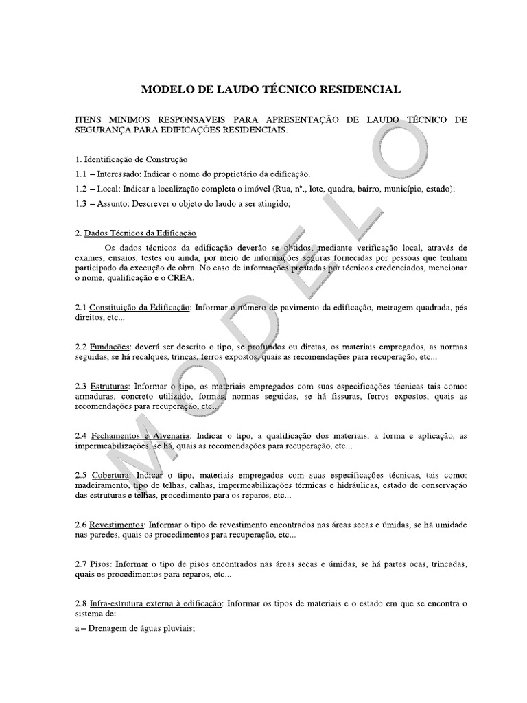 Modelo Laudo Tecnico | PDF