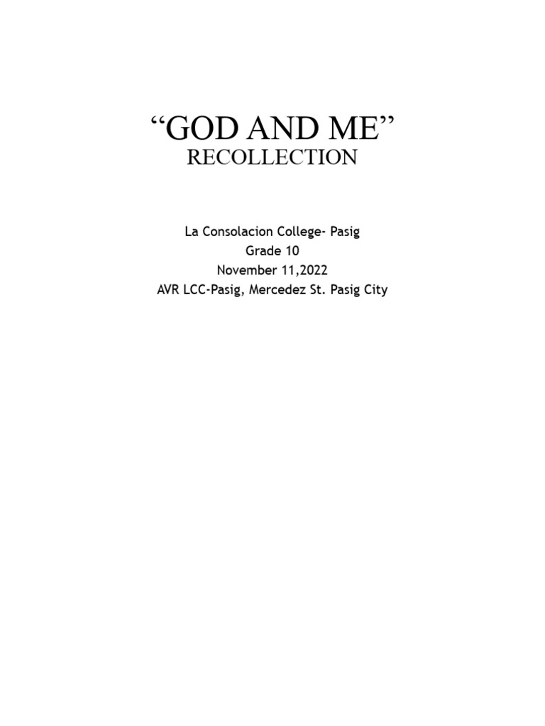God and Me | PDF