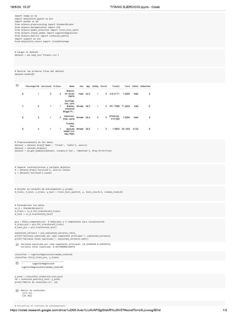TITANIC EJERCICIO - Ipynb - Colab | PDF