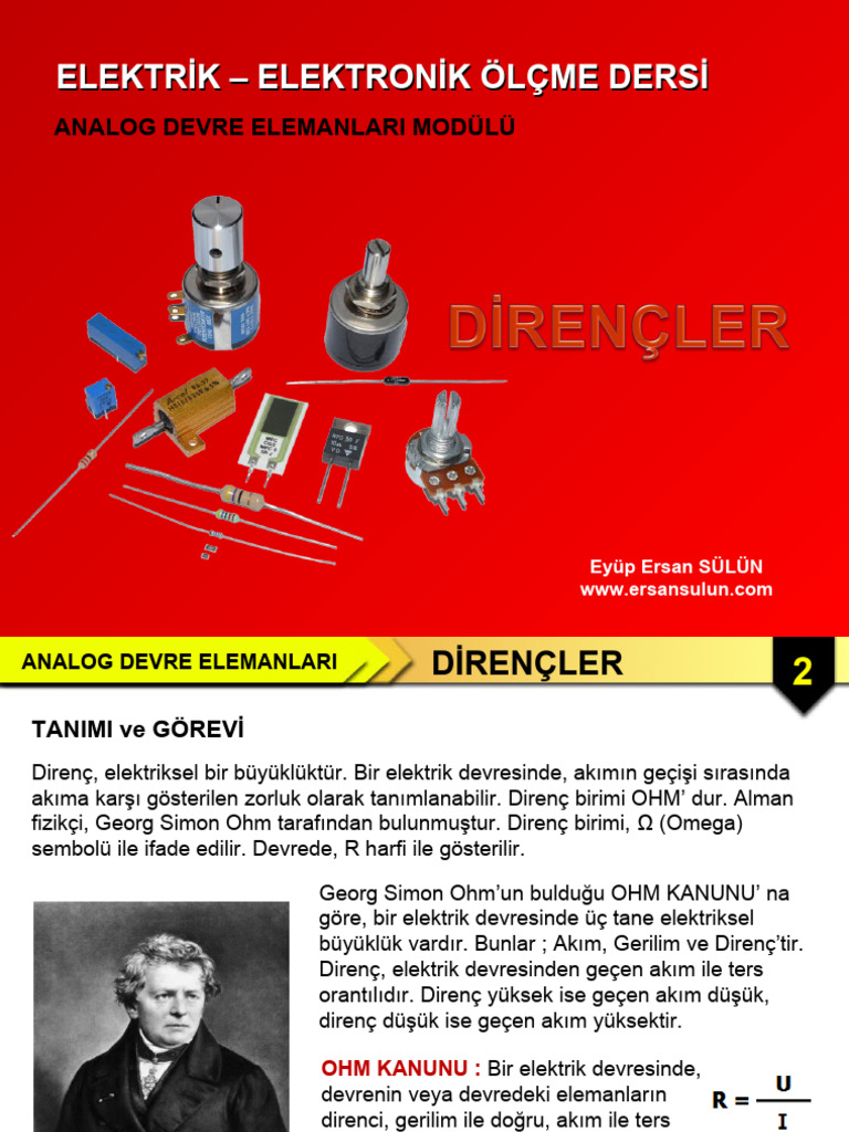 Analog Devre Elemanlari Direncler | PDF