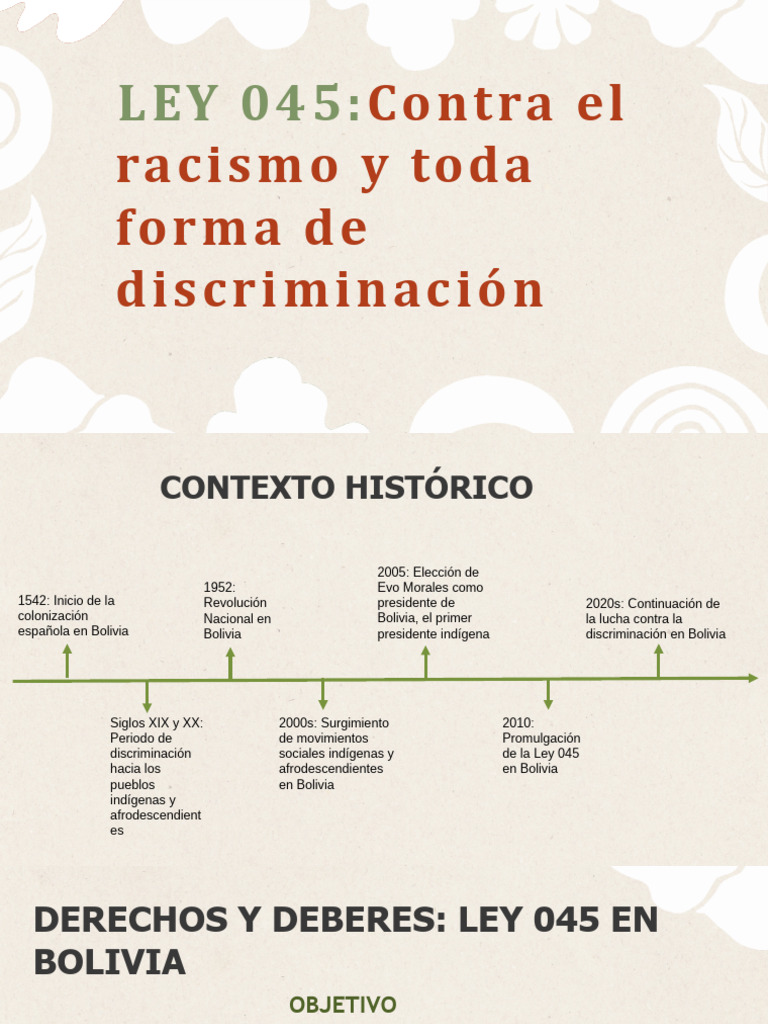 Ley 045 | Descargar gratis PDF | Igualdad social | Bolivia