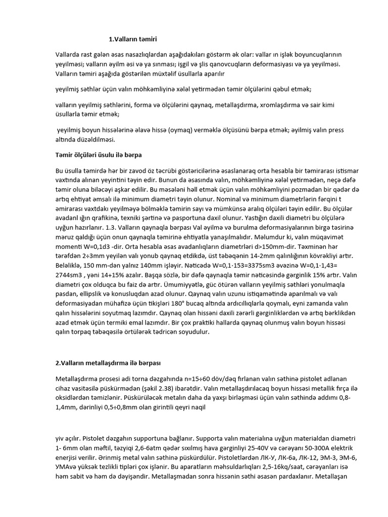 Təmir Avadanlığı Imtahan | PDF