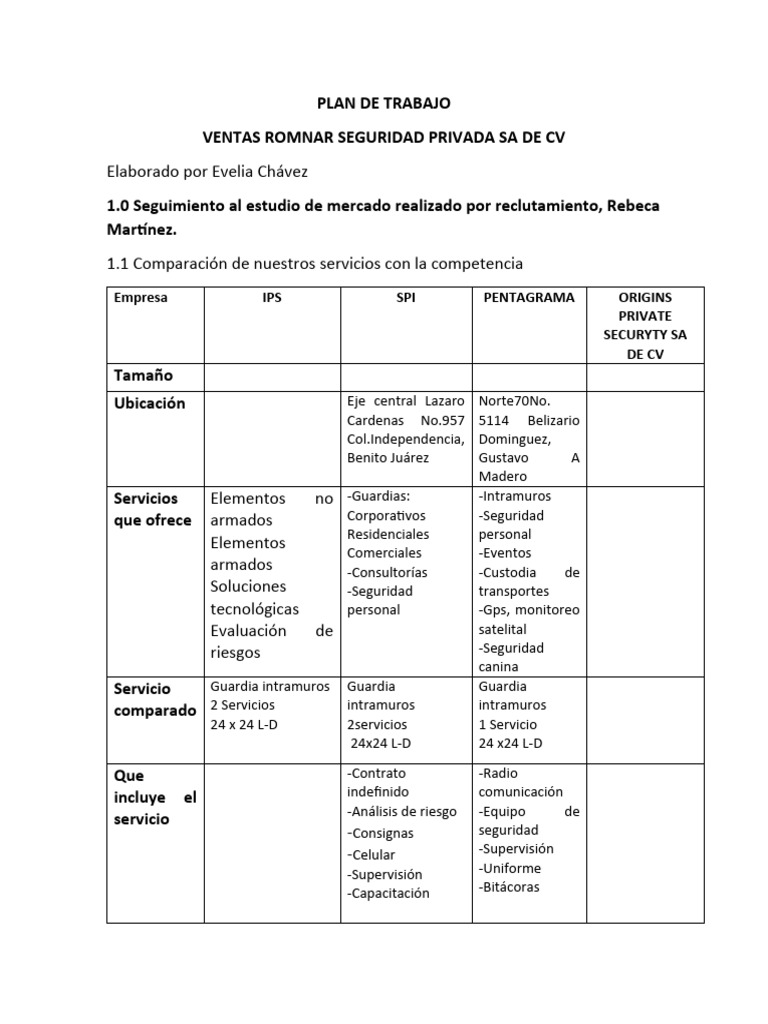 PLAN DE TRABAJO Ventas_ | Descargar gratis PDF | Business