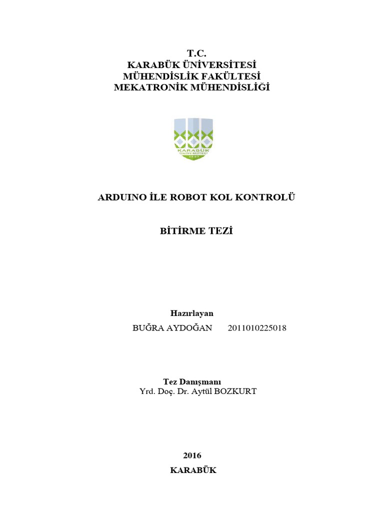8-Arduino Ile Robot Kol Kontrolu-Bugra AYDOGAN | PDF