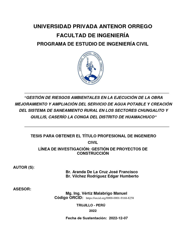 Rep Jose - Aranda Edgar - Vilchez Riesgos - Ambientales | PDF | Entorno ...