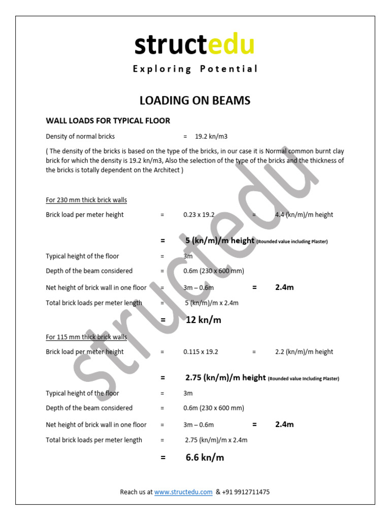 Brick Load Calculations for Walls | PDF | Brick | Wall