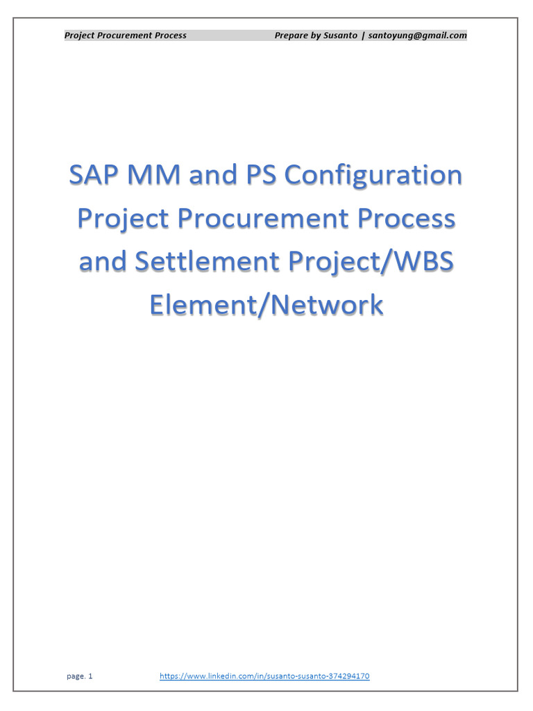 SAP MM and PS Conf Projec Procuremente Process | PDF | Business