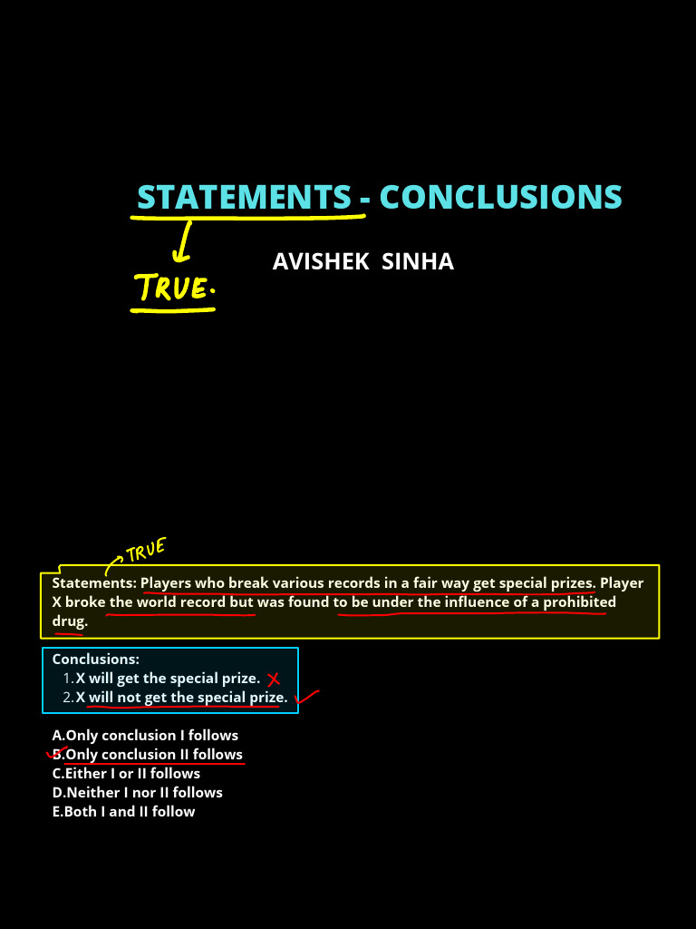 Conclusion Analysis for Statements | PDF