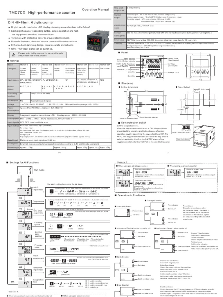 TMC7CX 6-Digit Counter Manual | PDF | Bipolar Junction Transistor ...