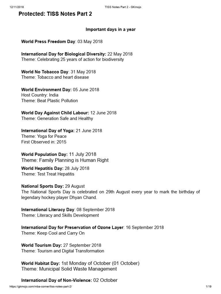 TISS Notes Part 2 - GKmojo | PDF