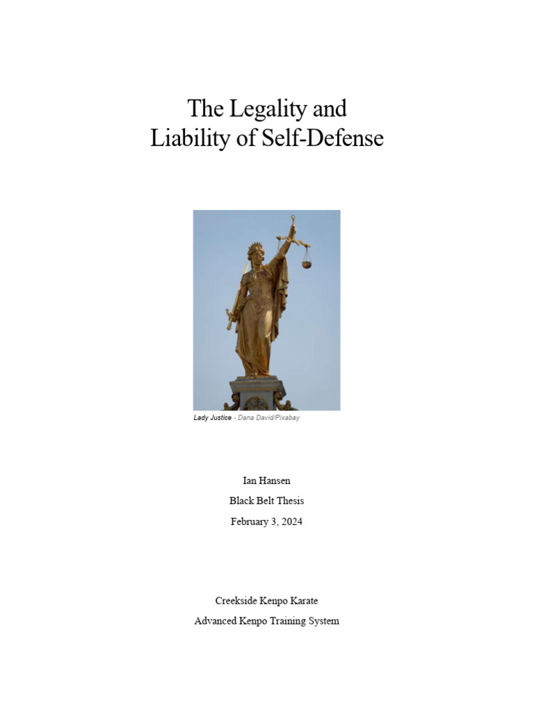 The Legality and Liability of Self-Defense | PDF | Criminal Law | Criminal Justice