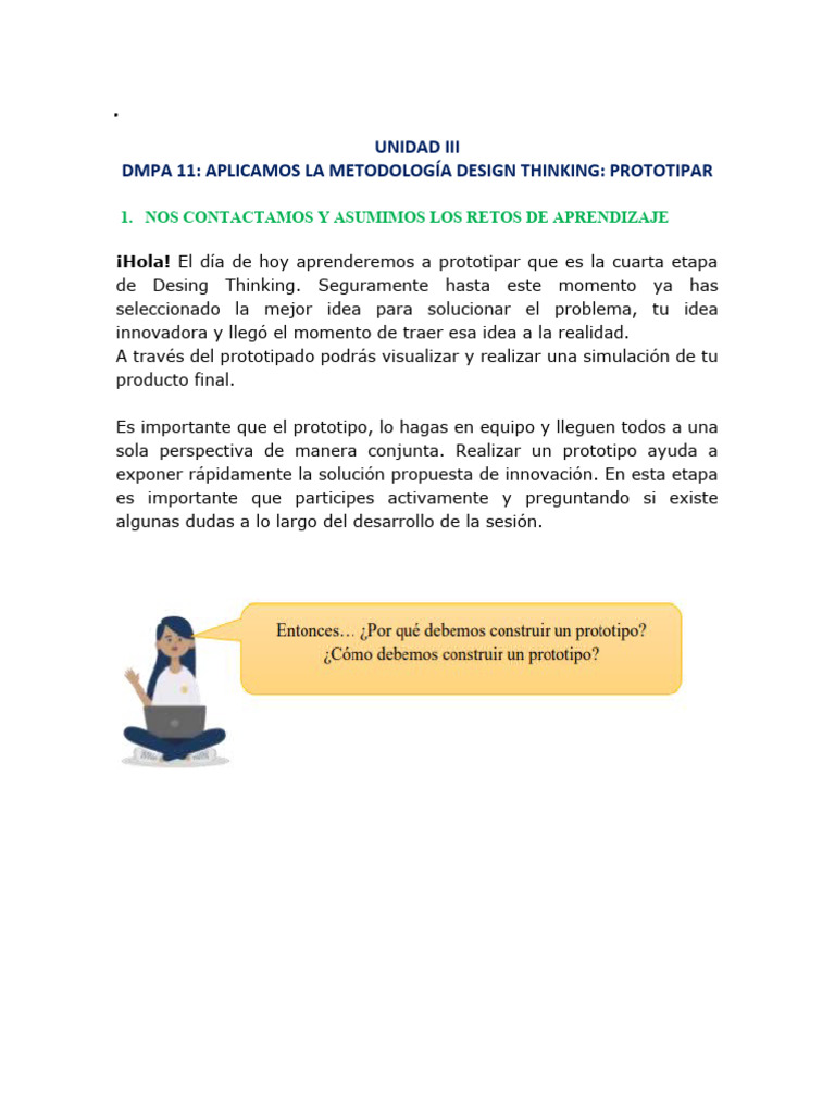 Dmpa #11 - Metodología Design Thinking - Prototipar 3ro | PDF | El ...