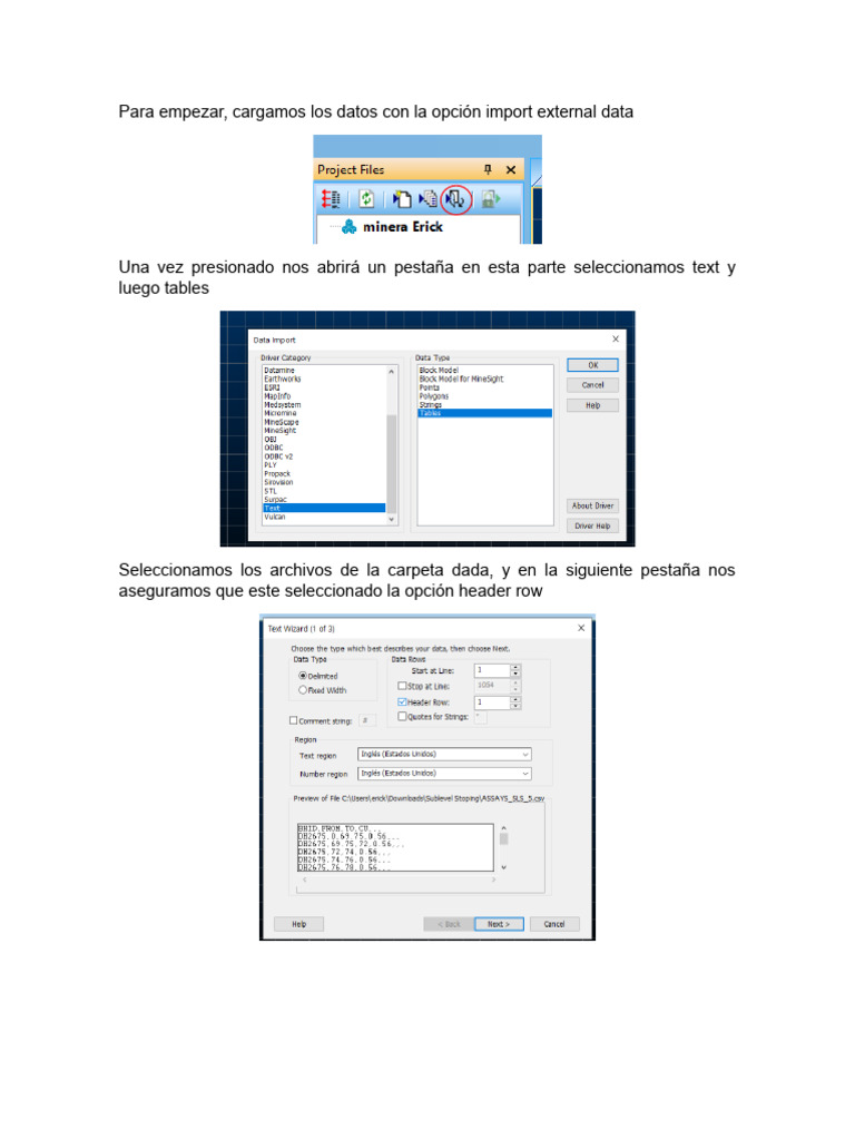 Guia Paso A Paso Datamine | PDF
