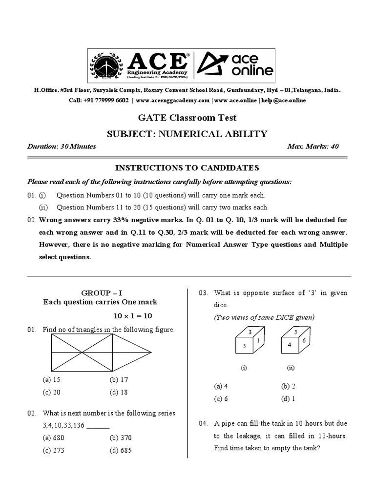 CRT Test Numerical Ability | PDF | Interest