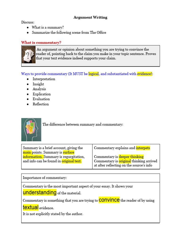 Mastering Argument Writing Techniques | PDF