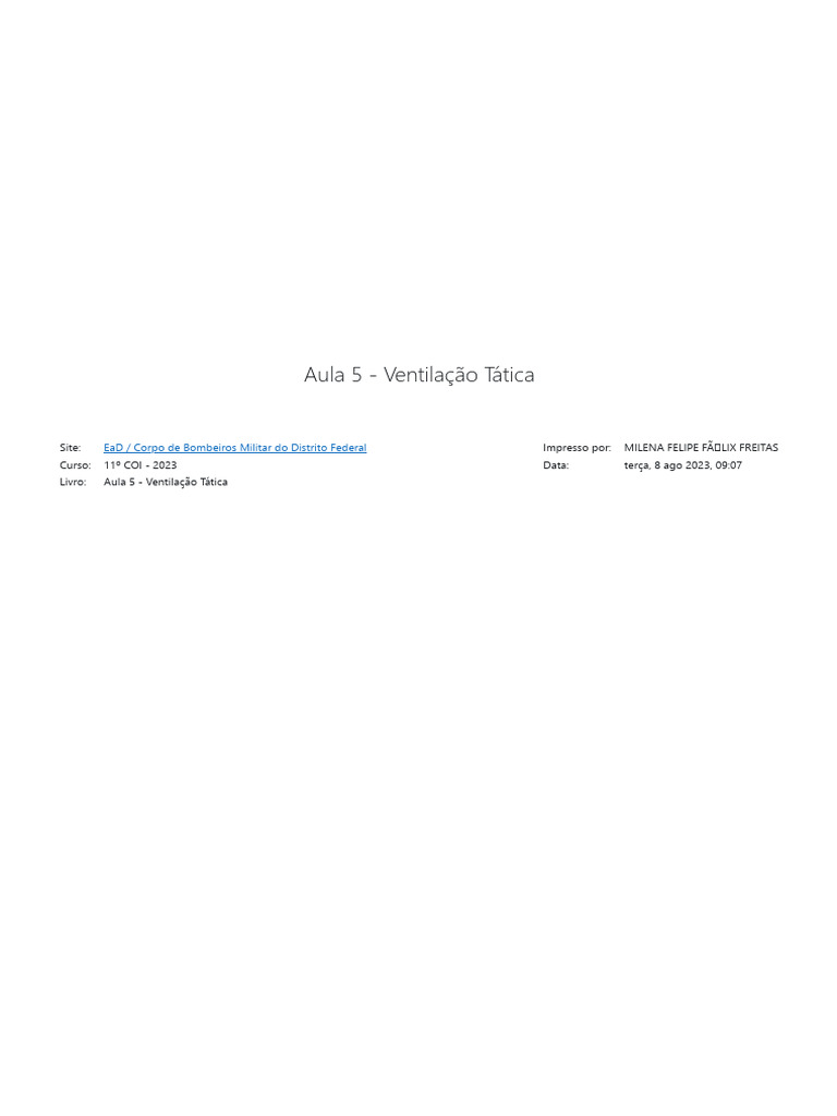 TECEI Aula 5 - Ventilação Tática | Download grátis PDF | Incêndios | Calor