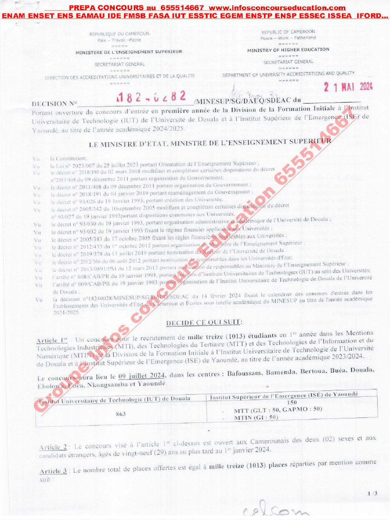 Concours Iut Udla 2024 1 Formation Initial | PDF Concours Iut Udla 2024 1 Formation Initial | PDF