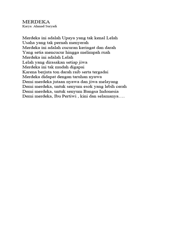 Puisi Merdeka | PDF | Puisi