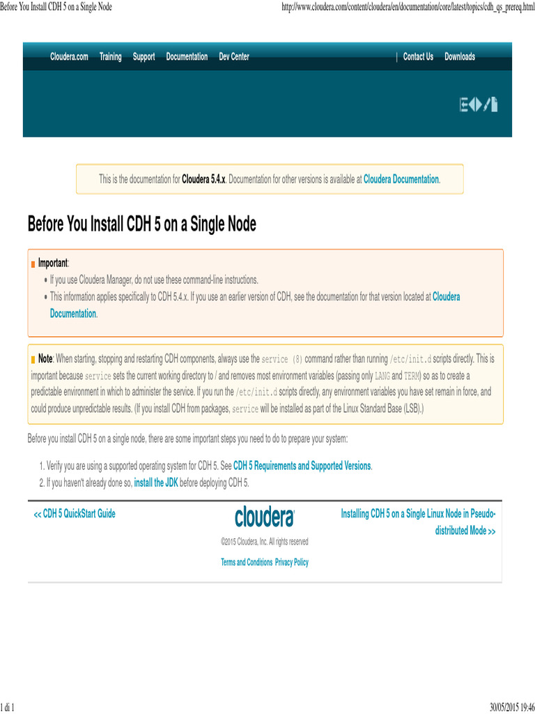 Before You Install CDH 5 On A Single Node | PDF | Computing Platforms | Computer Architecture