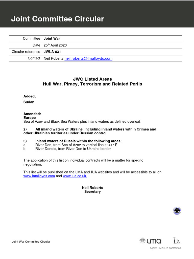 JWC Listed Areas Update 2023 | PDF | Persian Gulf | Arabian Peninsula