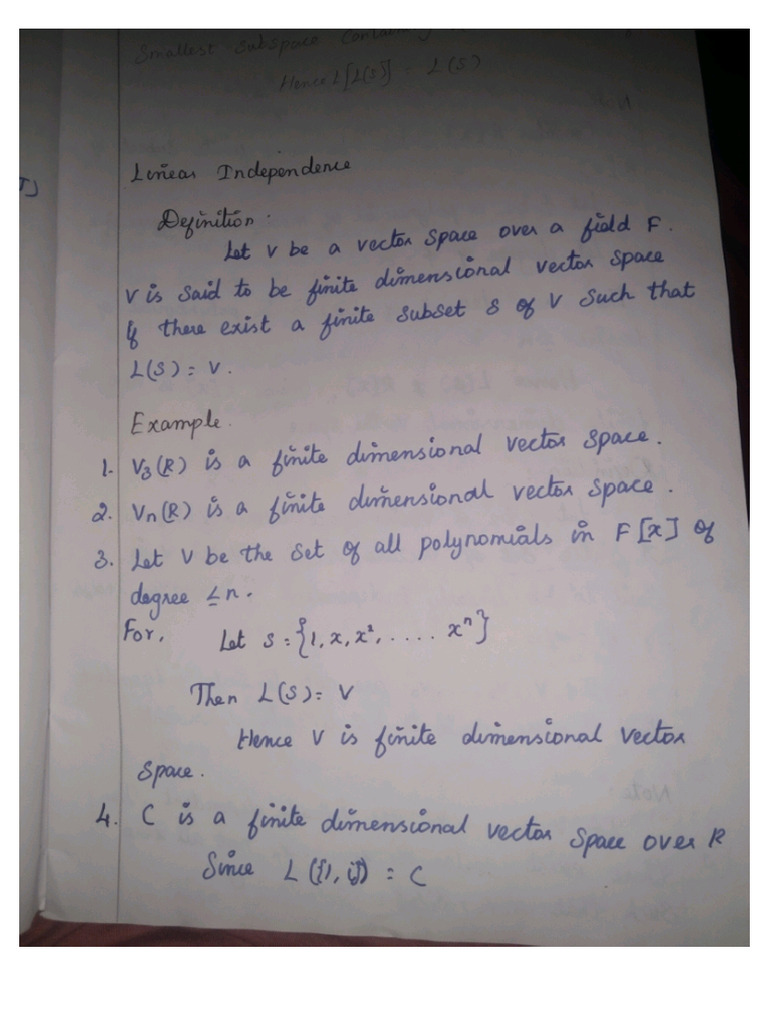 Linearly Independent Notes | PDF