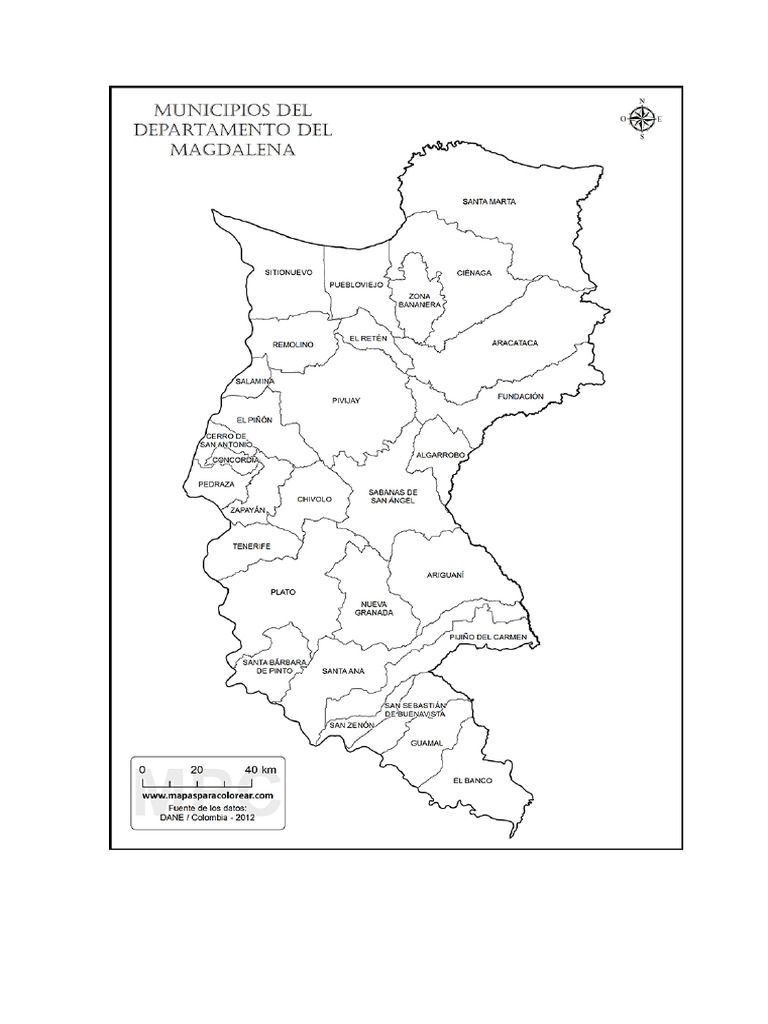Mapa Dpto Del Magdalena para Imprimir | PDF