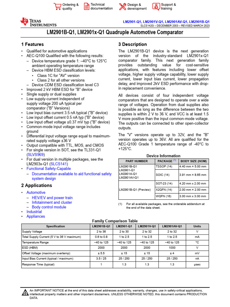 LM2901B Q1 | PDF | Electrostatic Discharge | Electromagnetism