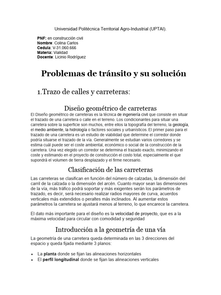 Carlos Colina Tema II | PDF | Tráfico | Transporte