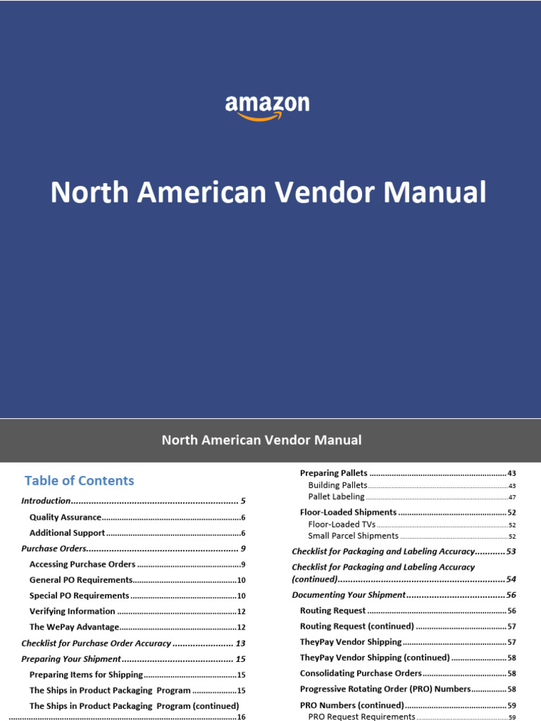 Amazon North American Vendor Manual | PDF | Packaging And Labeling ...