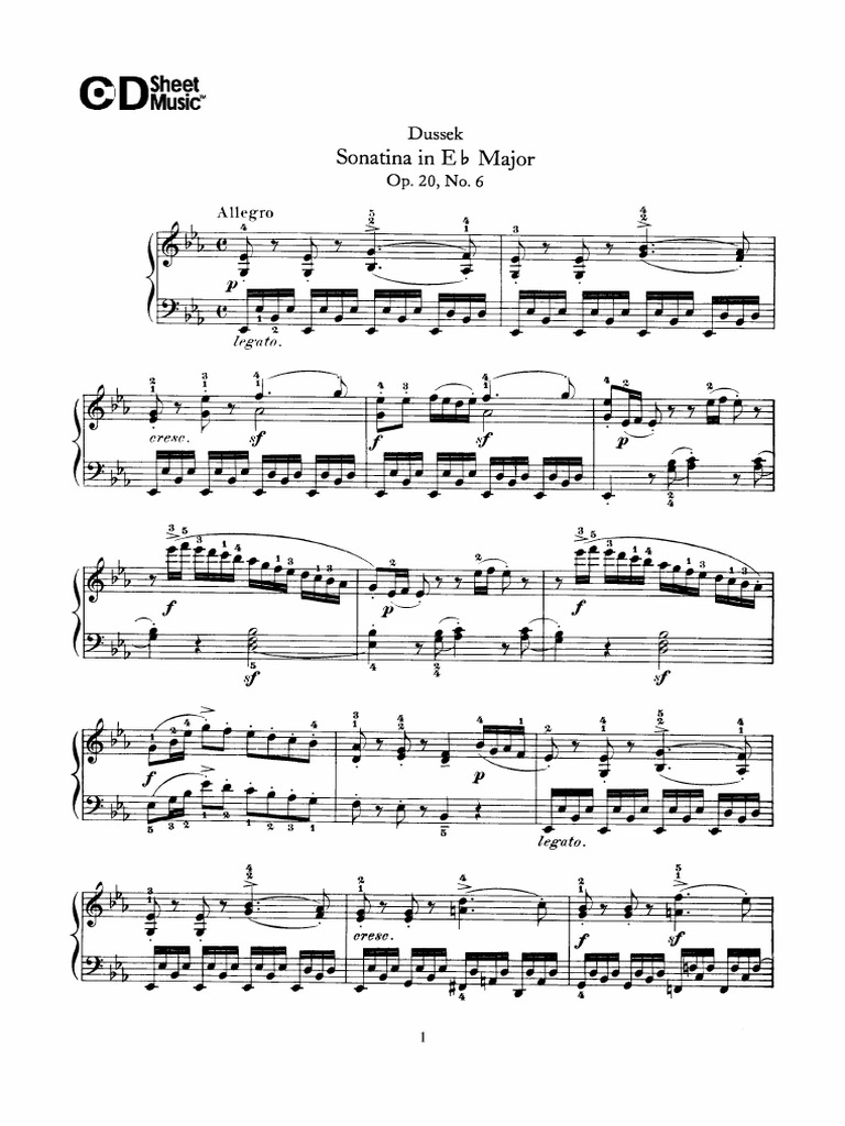 Dussek Sonatina in E Minor | PDF
