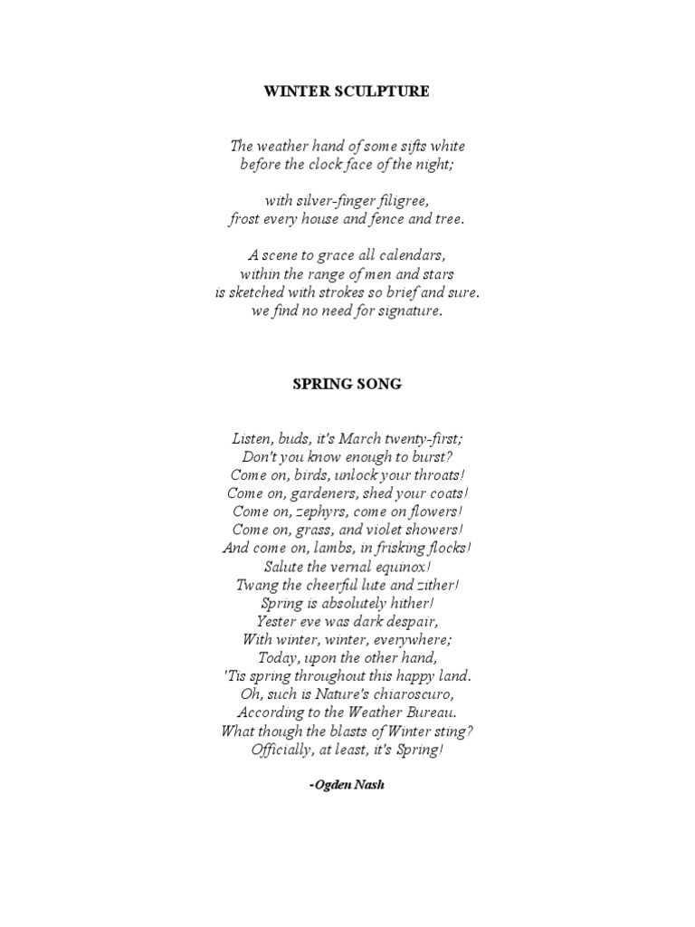 My Favourite Poems | PDF | Nature