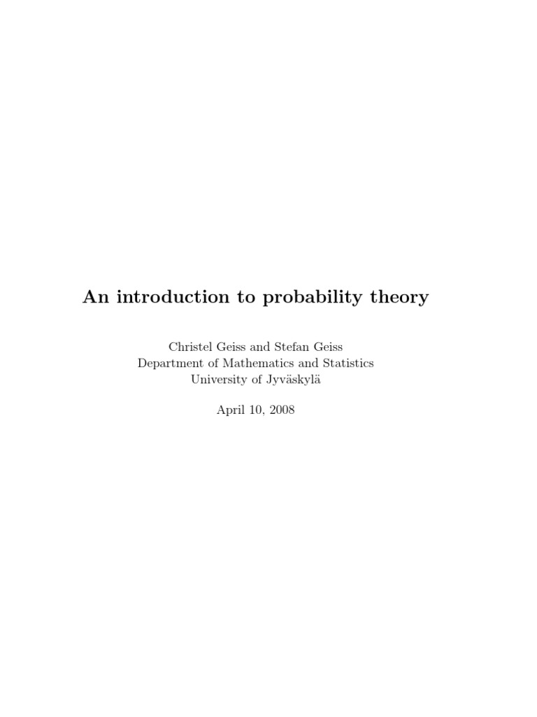 An Introduction To Probability Theory | PDF | Expected Value ...