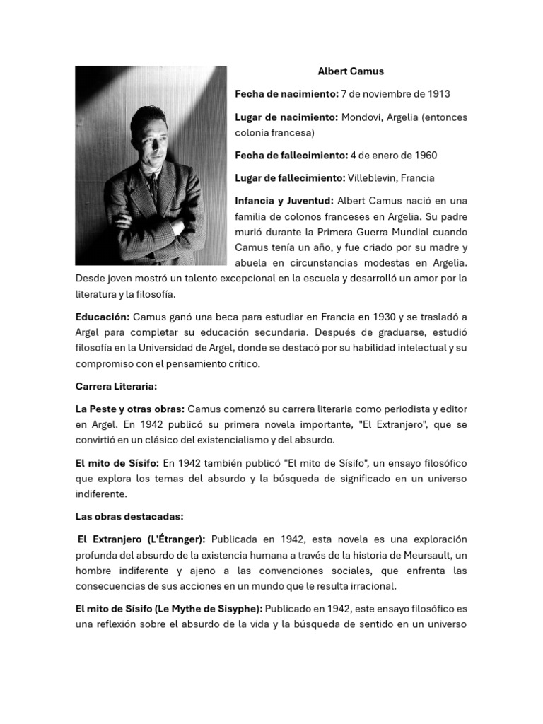 Albert Camus.. | PDF | Albert Camus
