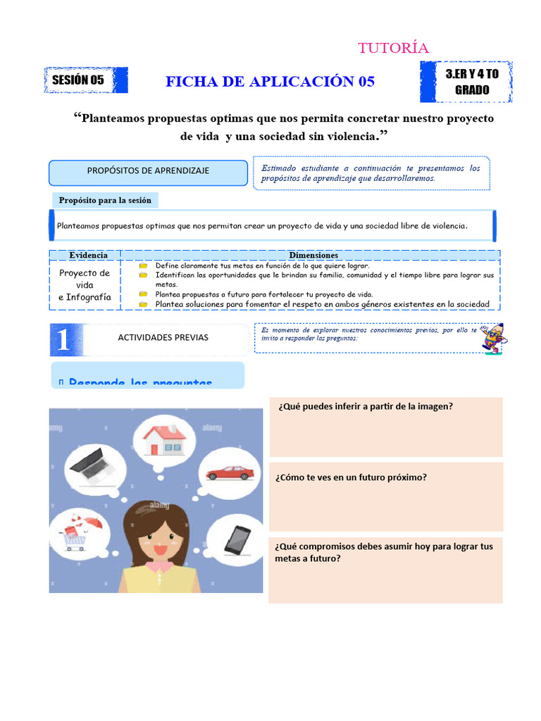 3° y 4° - FICHA - DE - APLICACIÓN-SESIÓN 5-SEM.5-EXP.7-TUTORÍA. | PDF | Violencia | Sociedad