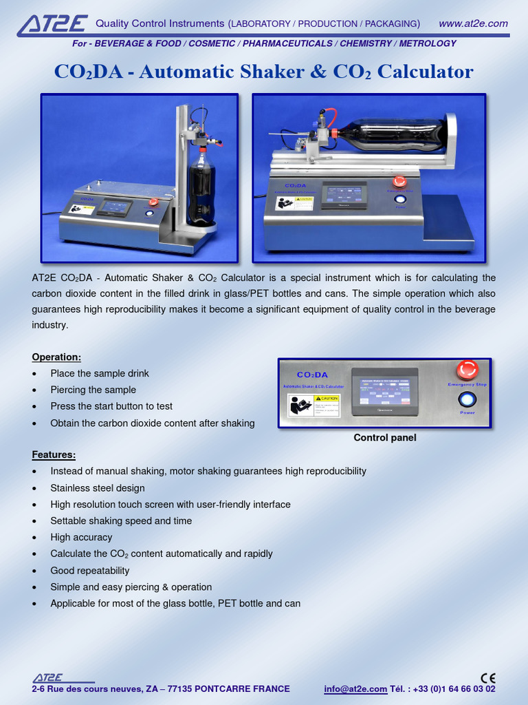CO2DA - Automatic Shaker & CO2 Calculator | PDF