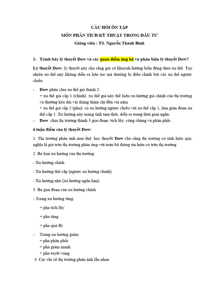 Đề cương PTKT | PDF