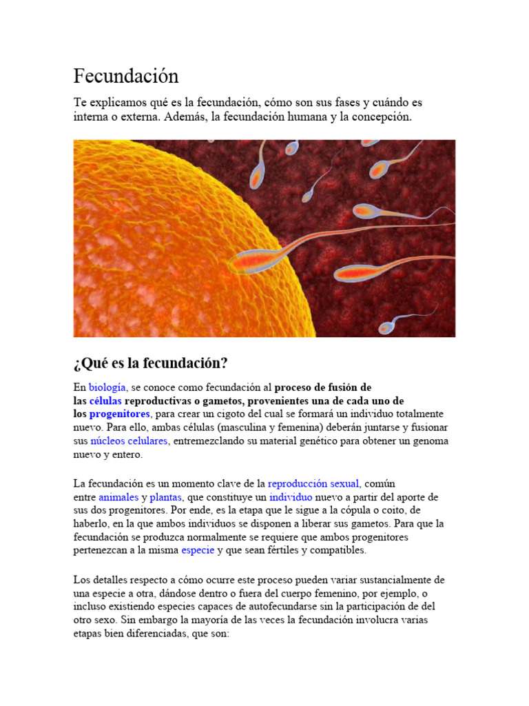 LA FECUNDACION | PDF | Biología Celular) | Zoología