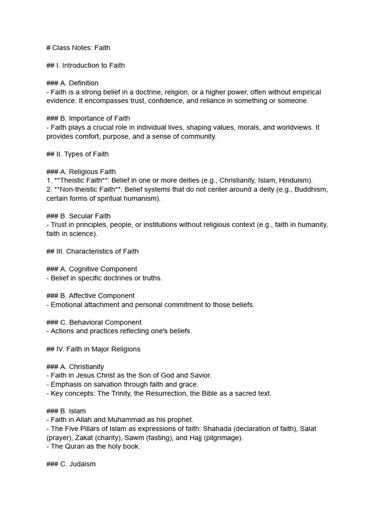 Faith Notes | Download Free PDF | Faith | God