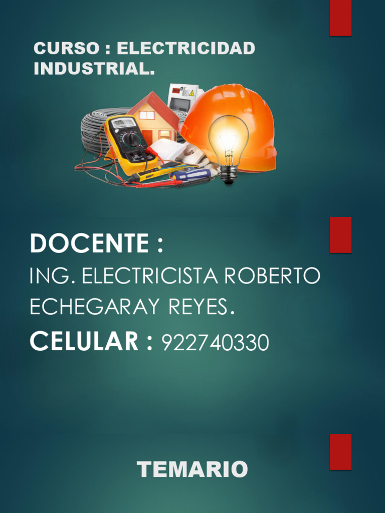 Temario Electricidad Industrial (1) - 1 | PDF | Corriente eléctrica | Relé