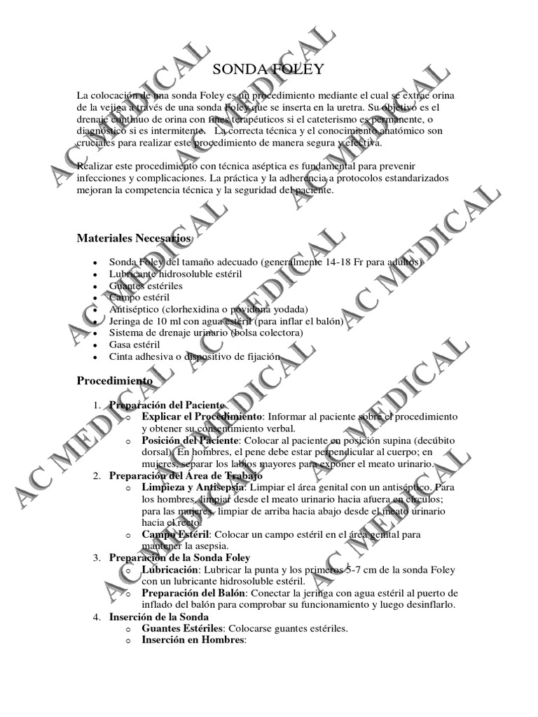 Sonda Foley | PDF | Especialidades Medicas | Urología