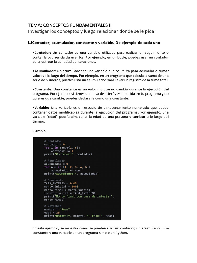 Conceptos Fundamentales II | PDF | Programa de computadora | Programación