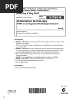 BTEC Level 3 IT Unit 2 Exam Paper | PDF | Databases | Computer File